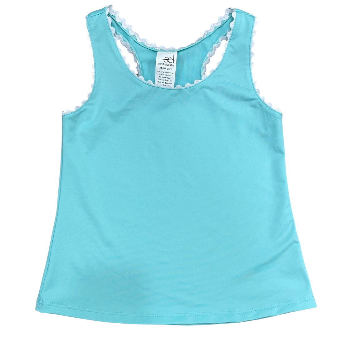 Riley Tank Totally Turquoise Pure Coconut Ric Rac – The Sugarplum Tree
