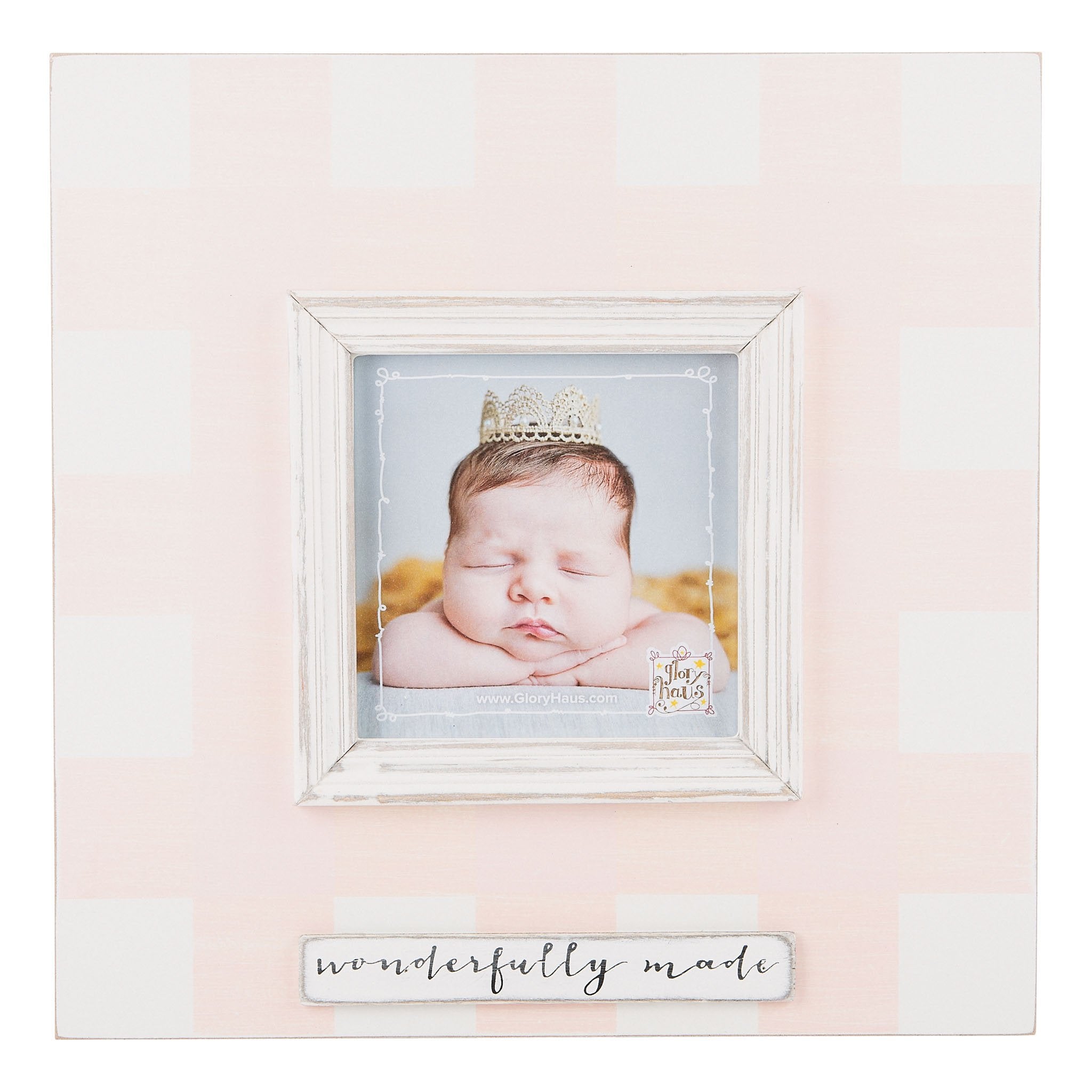 Wonderfully Made - Pink Gingham Frame – The Sugarplum Tree